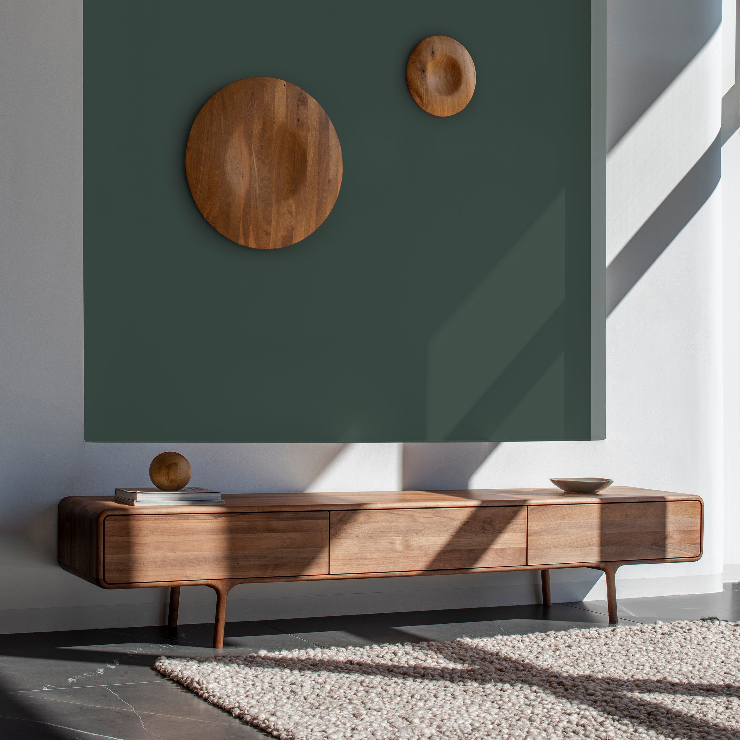 Gazzda Fawn Lowboard 3 Drawers, Walnut – Spencer Interiors