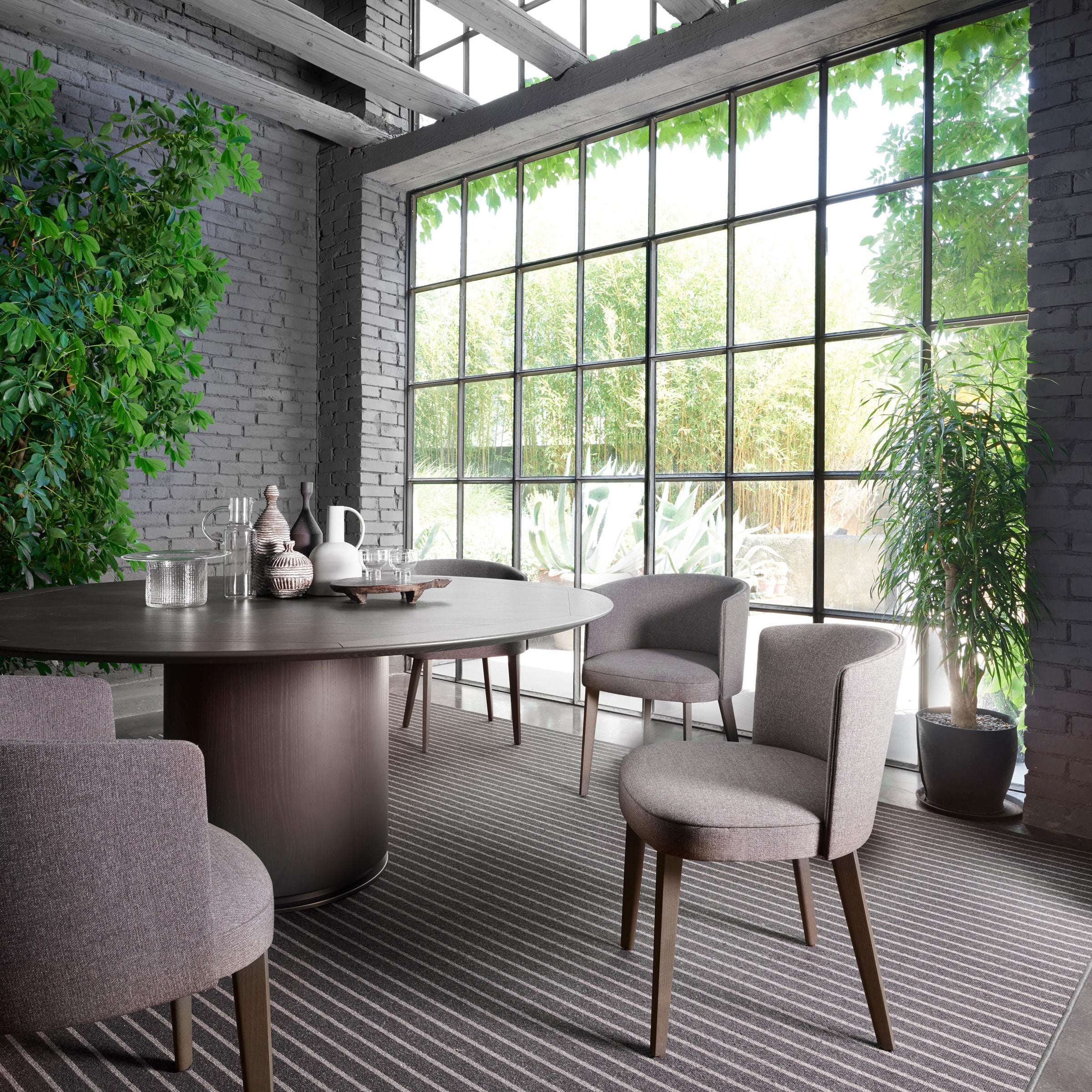 Potocco Otab Table with Wooden Top - made in italy | Spencer Interiors